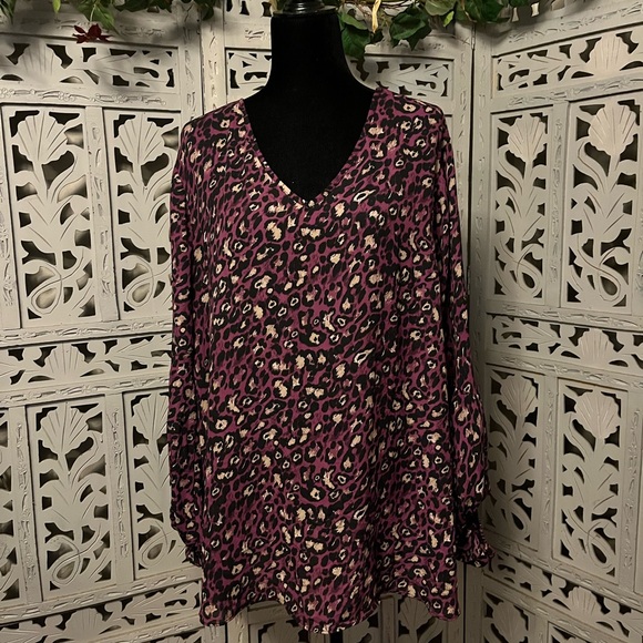 Cato | Tops | Cato Est 949 Incredibly Cool Purple Black Animal Print ...